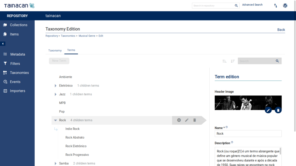 Features – Tainacan